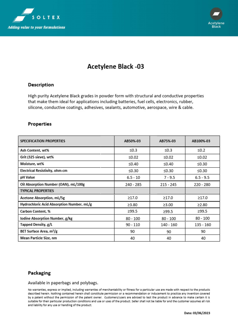 Acetylene Black - Soltex | PDF | Silicone | Materials Science