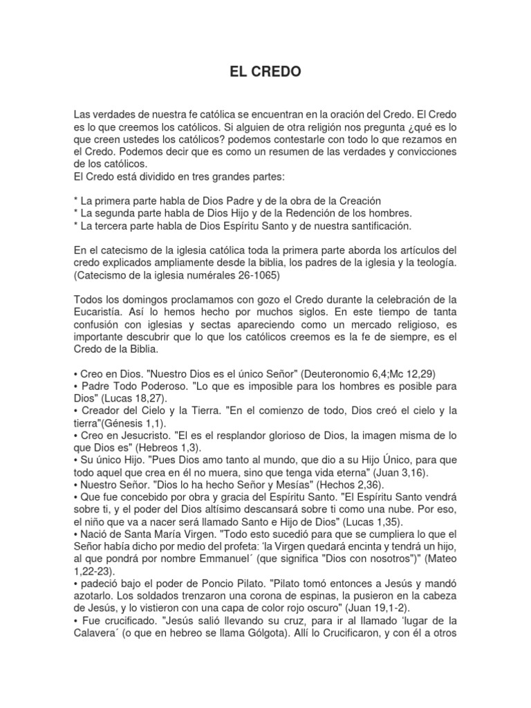 El Credo | PDF | Jesús | María, madre de Jesús