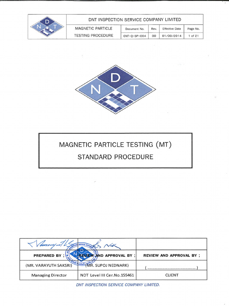MT Procedure | PDF | Welding | Construction