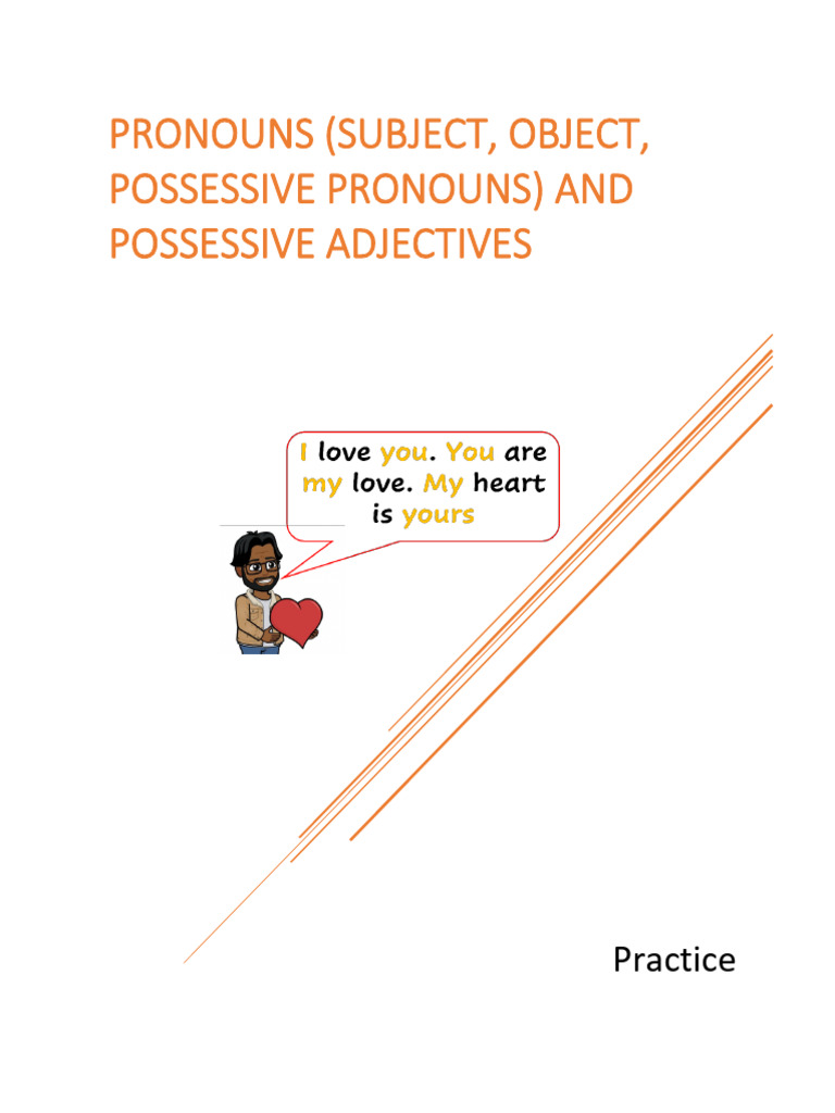 Ss Pronouns SubjectObjectPossessive | PDF | Pronoun | Grammar