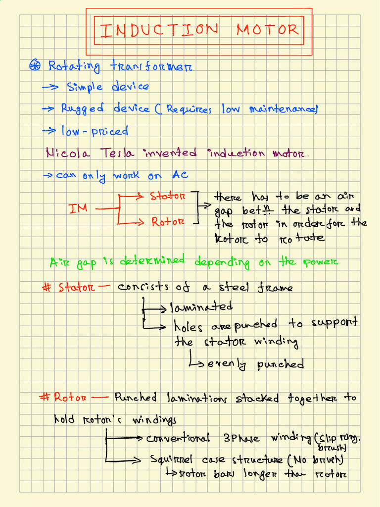 Induction Motor Notes | PDF