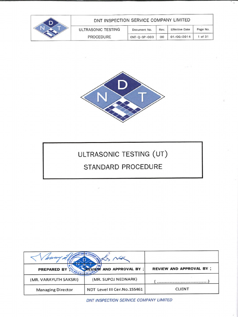UT Procedure | PDF | Welding | Construction