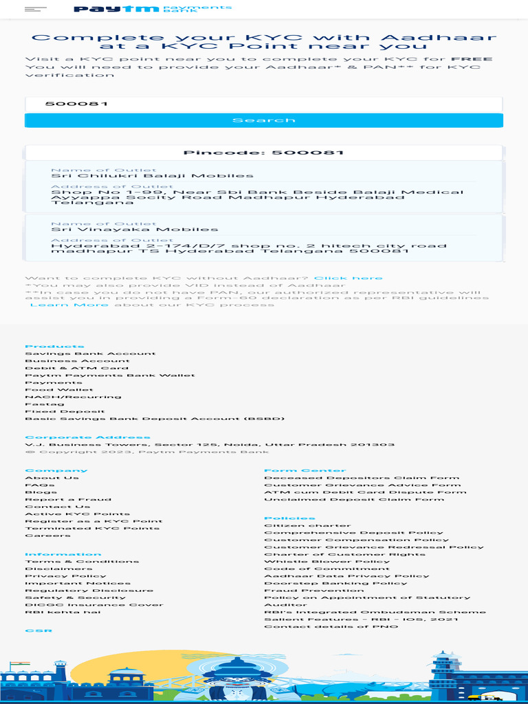 Paytm Payments Bank Kyc | PDF