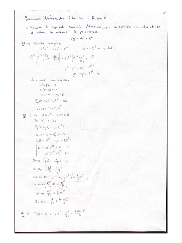 Solución Prueba 5 - Edo | PDF