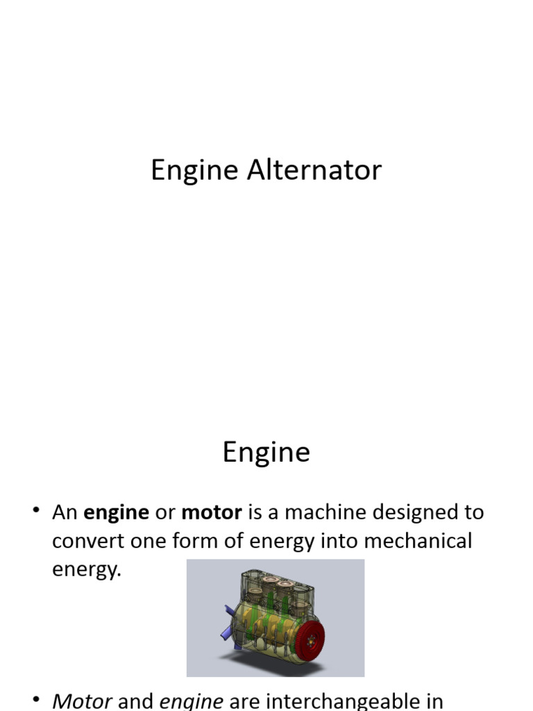 Engine Alternator | PDF | Engines | Electric Motor