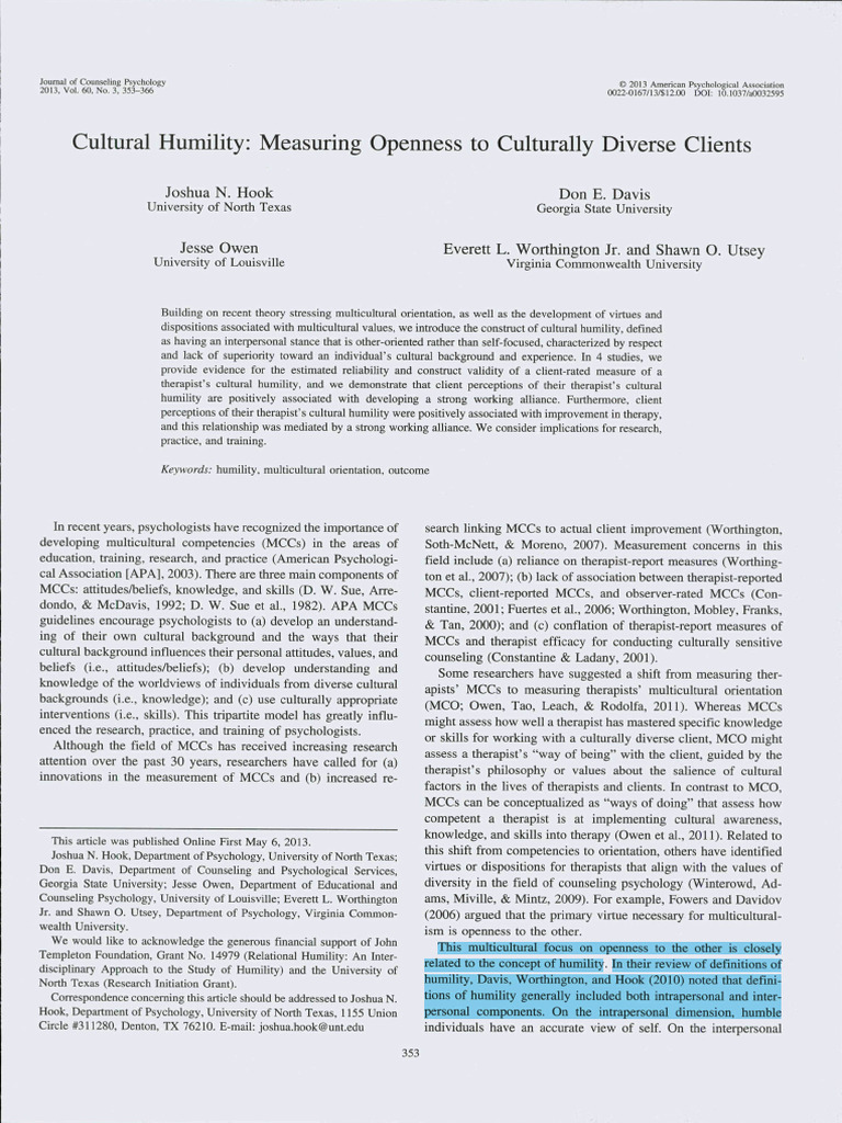 Cultural-Humility-Measuring-Openness-To-Culturally-Diverse-Clien | PDF ...