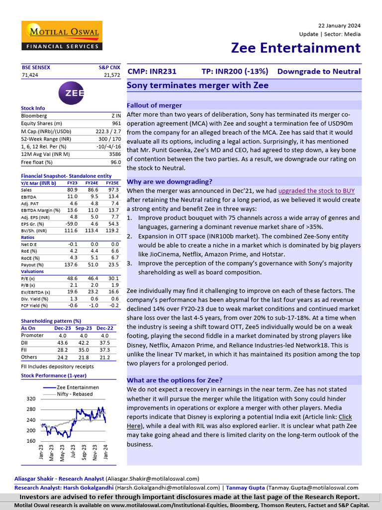 Zee Entertainment 2301 | PDF