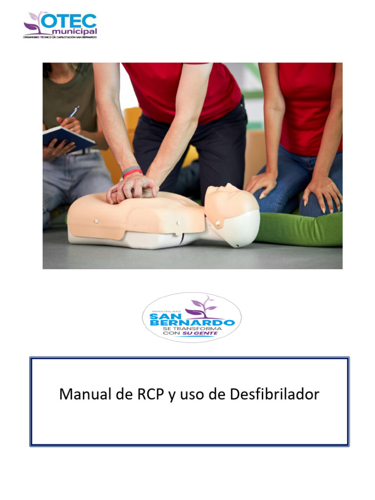 Manual RCP y Uso de Desfibrilador OTEC | PDF | Reanimación cardiopulmonar | Vena