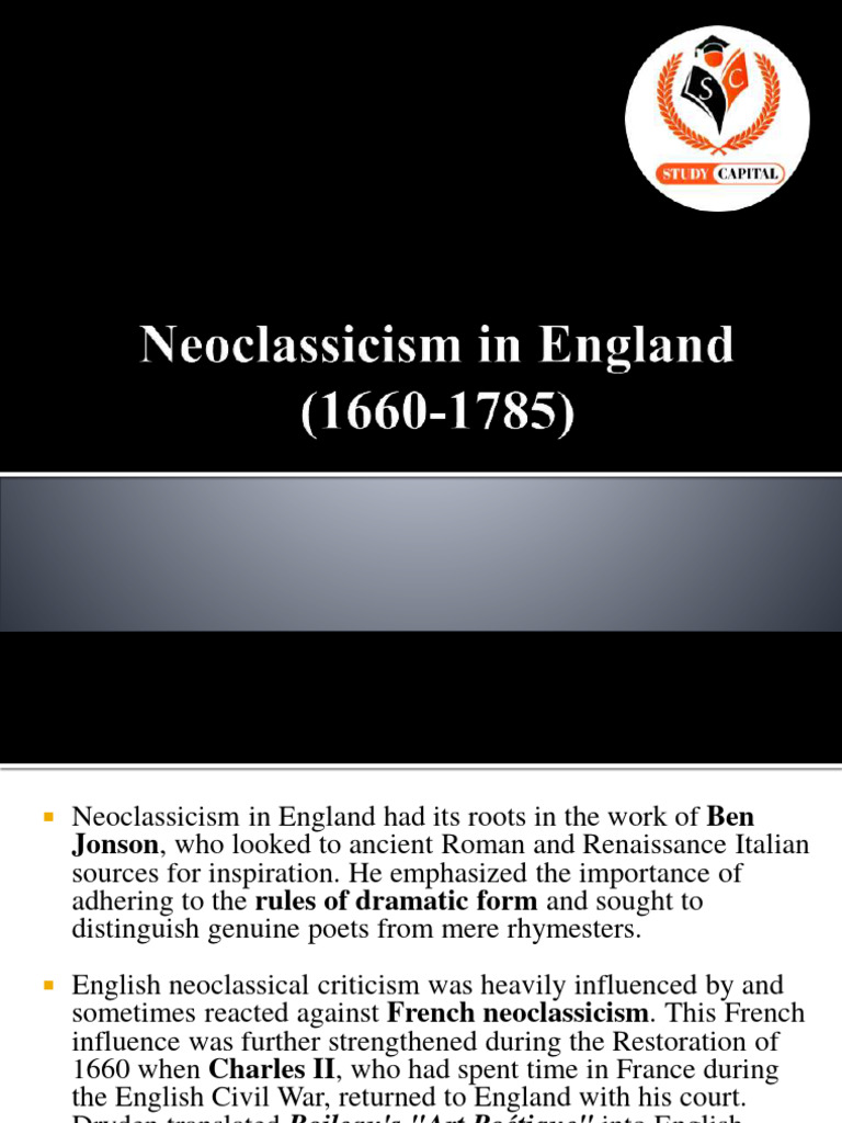 Neoclassicism in England and Dryden | PDF | John Dryden | Poetry