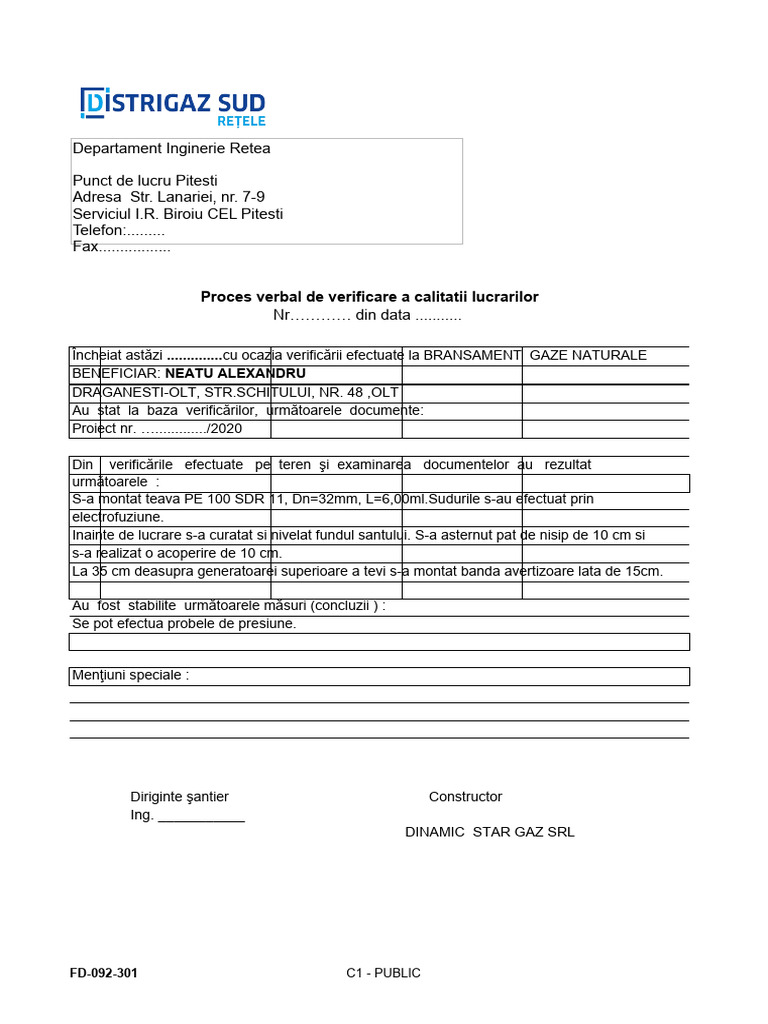 5.Pv Verificare Calitatii Lucrarilor | PDF