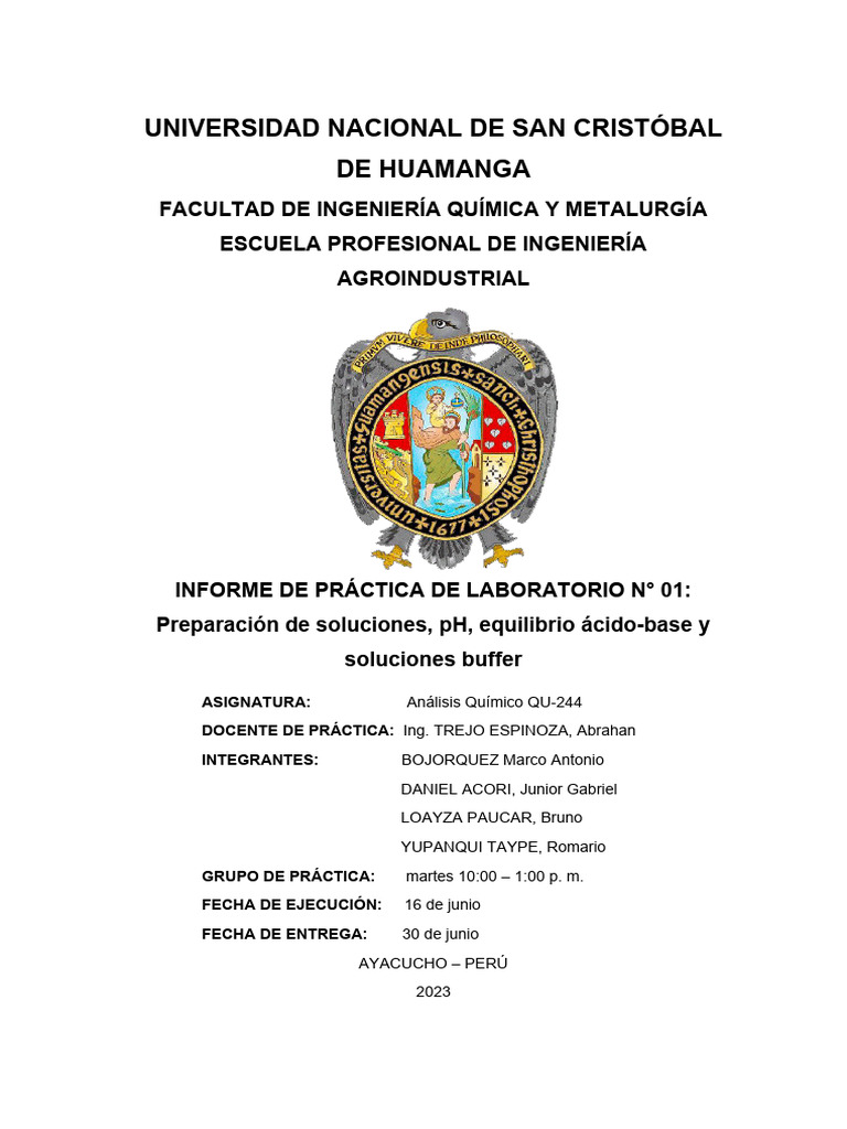 Informe Final Analisis Quim | PDF