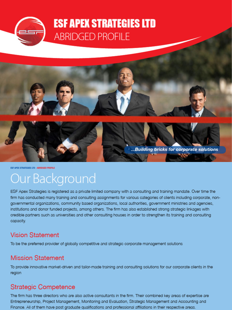 ESF Profile | Download Free PDF | Kenya | Consultant