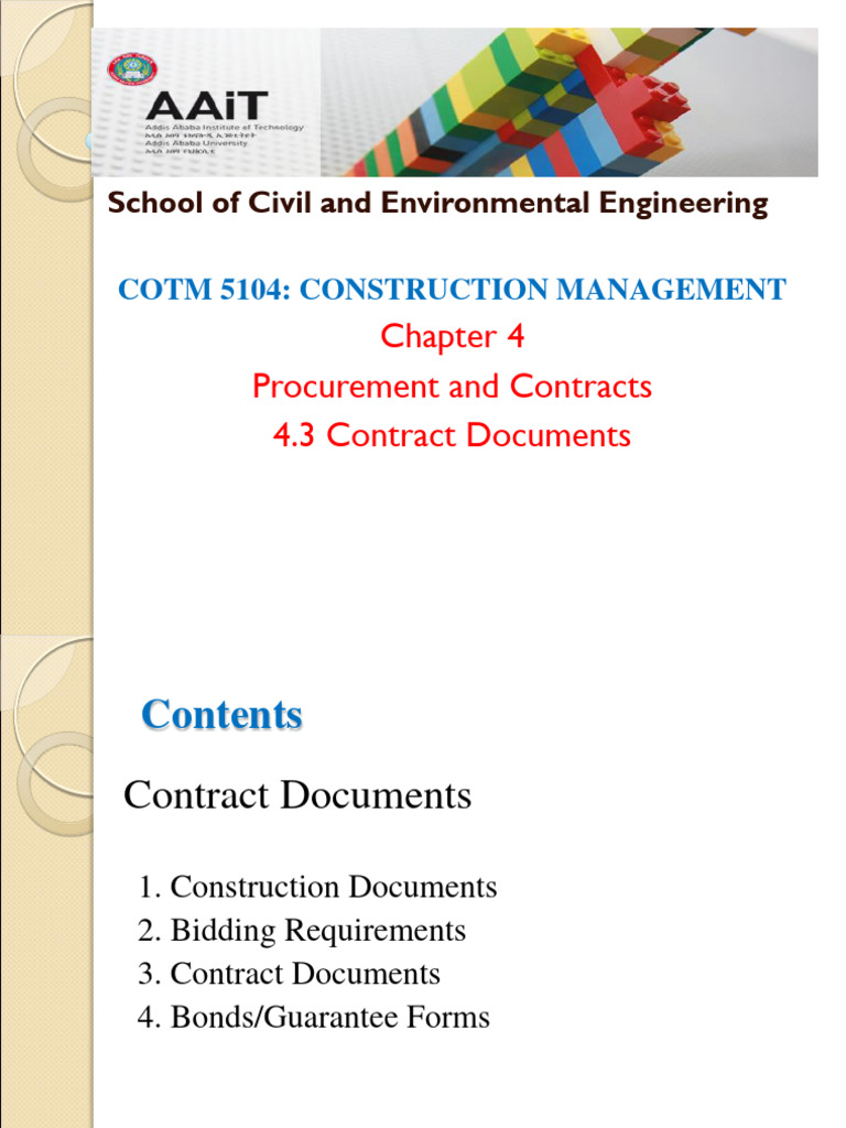 Construction Management: Contract Documents | PDF | Business