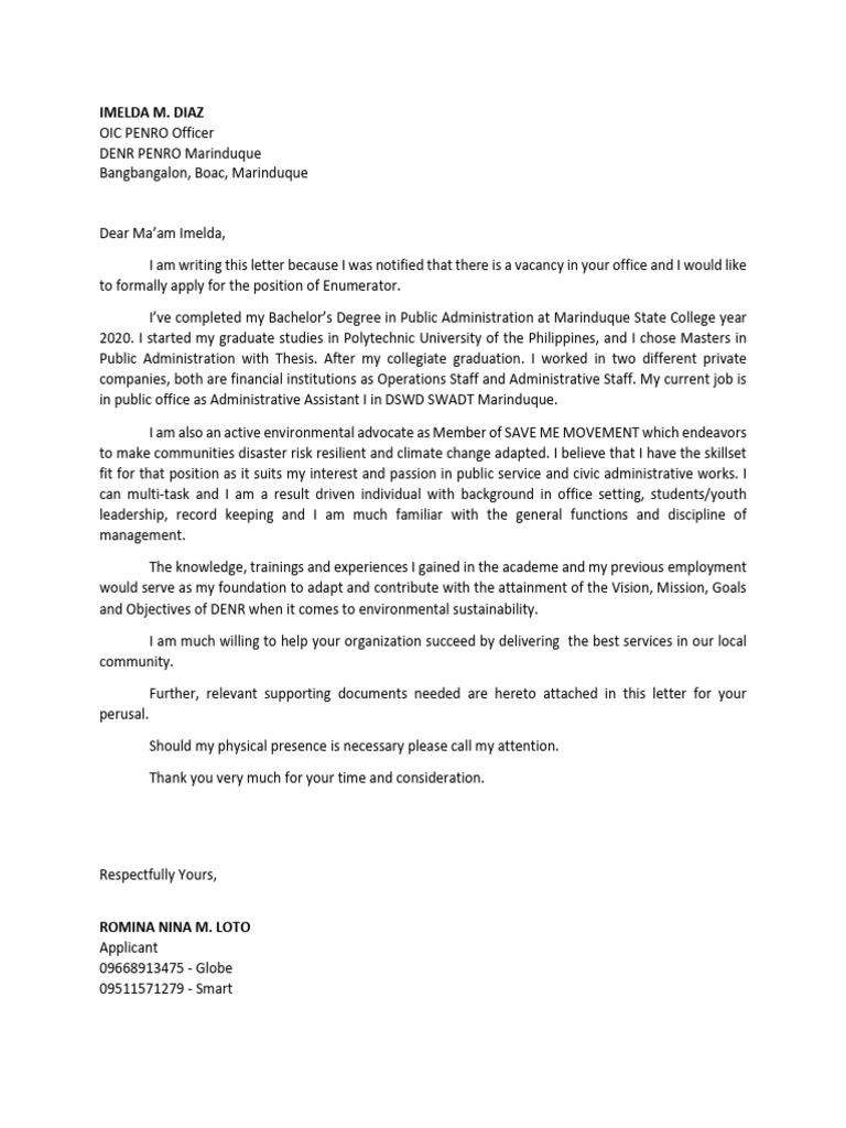 Letter of Intent DENR MDQ | PDF