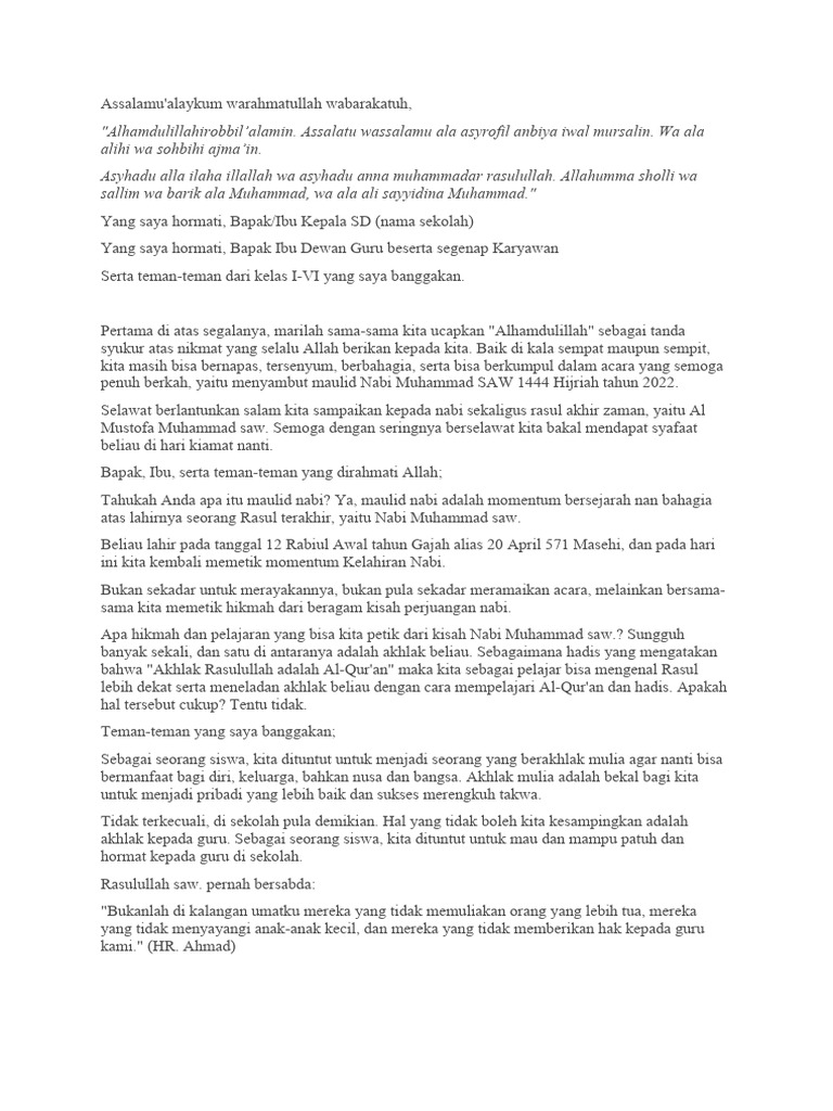 Teks Pidato Nitip | PDF