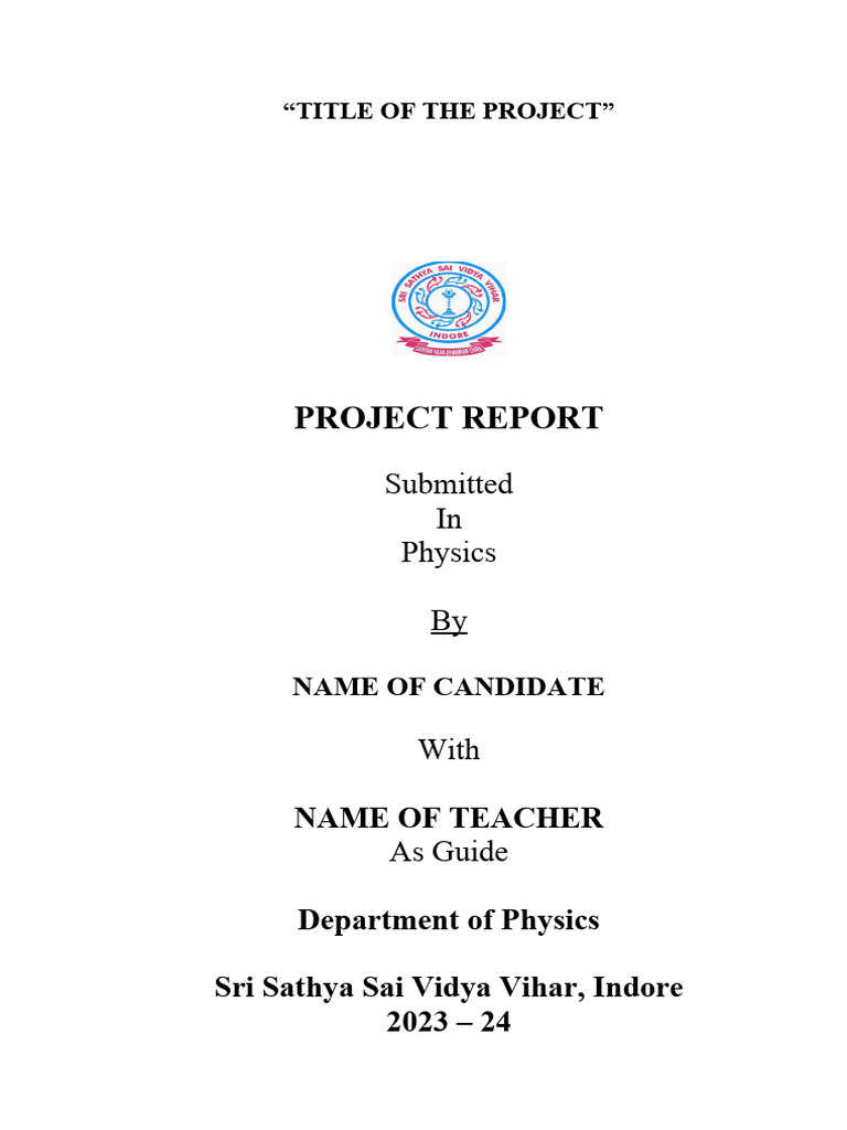 Physics Project Report 2023-24 | PDF