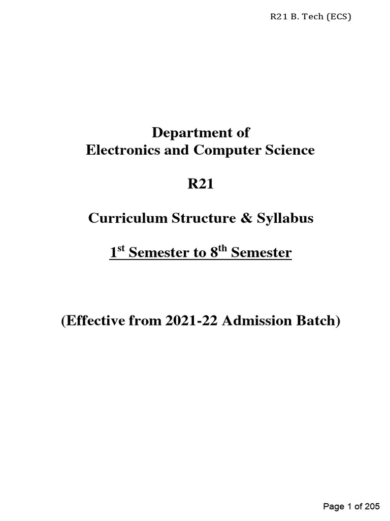 R21 ECS Curriculum Syllabus 1 | PDF | Matrix (Mathematics) | Vector Space