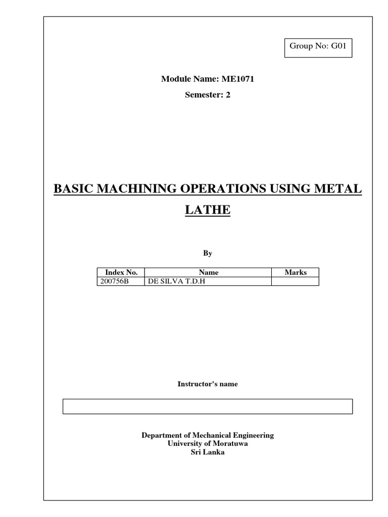 Lathe Machine | PDF | Machining | Metalworking