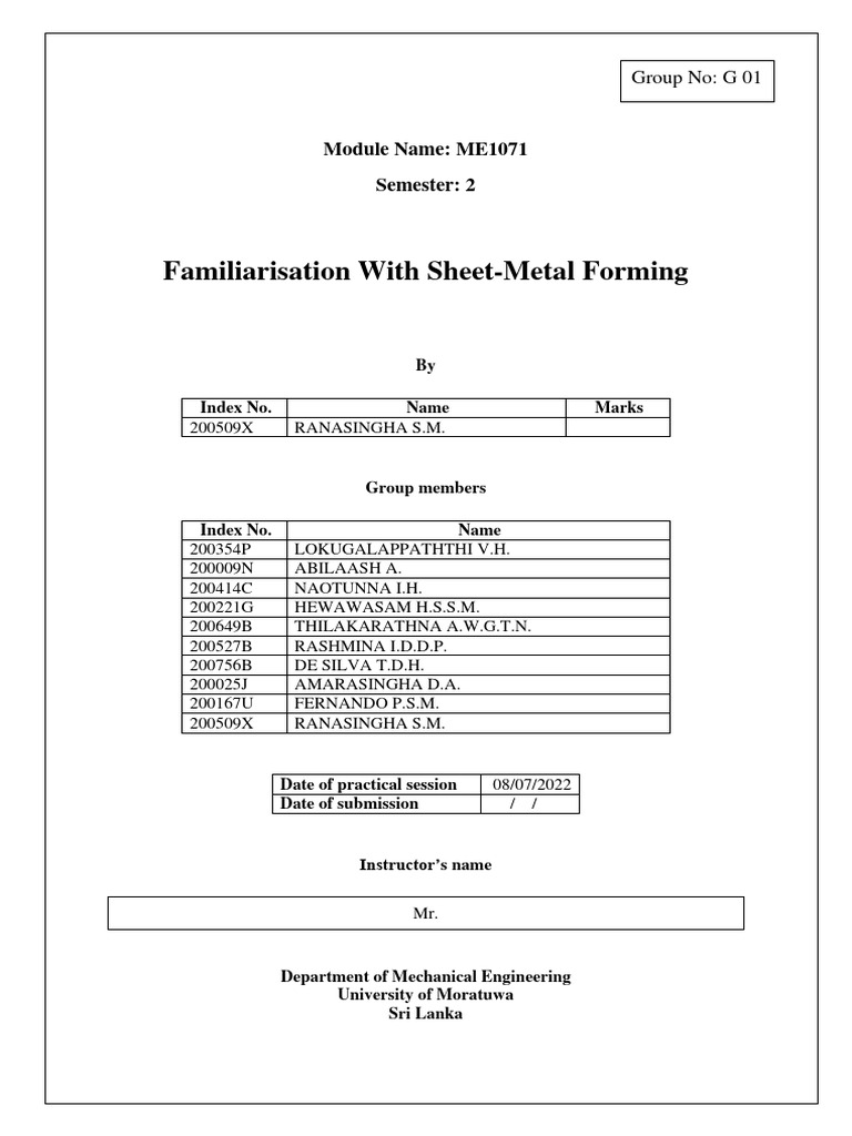 Coursework-Front Page | PDF | Bending | Deformation (Engineering)