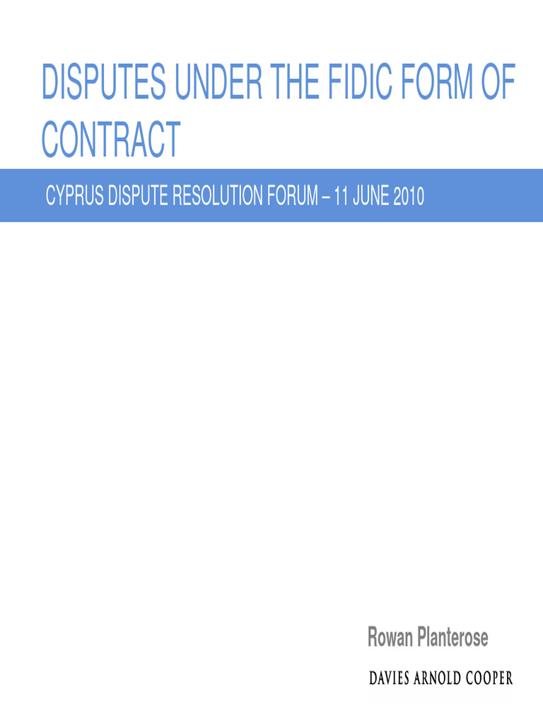 Disputes On Construction Contracts Powerpoint | PDF | Arbitration ...