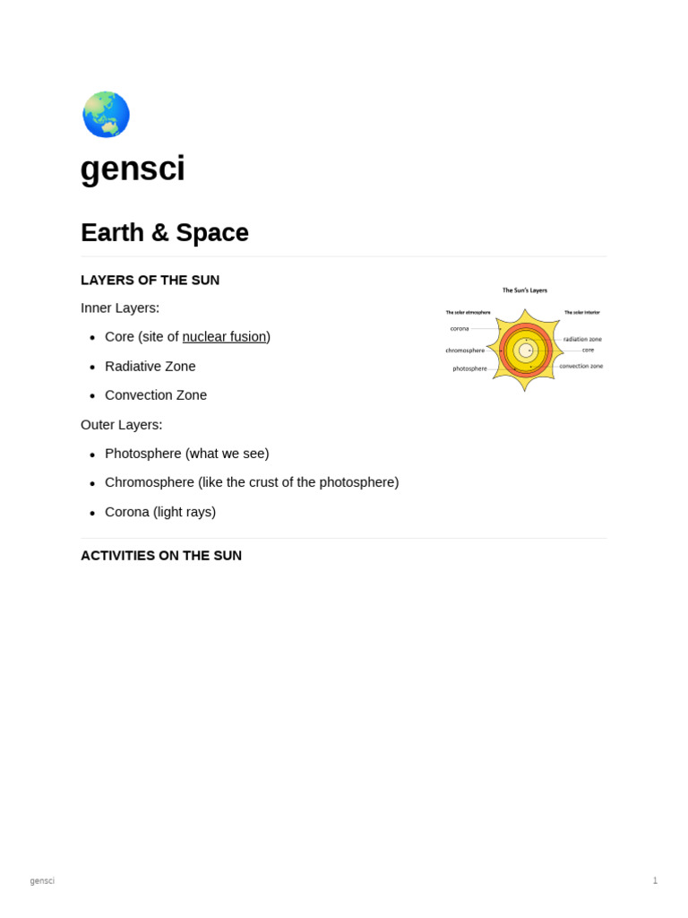 Gensci | PDF | Plate Tectonics | Sun