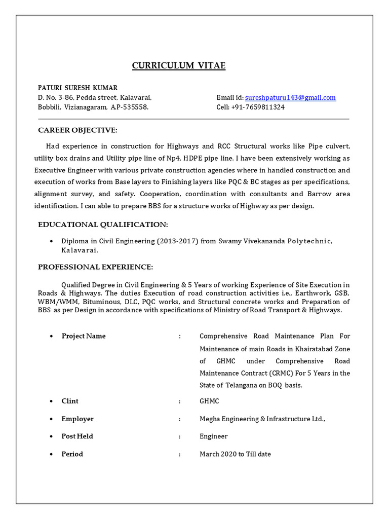 Suresh CV Updated | PDF