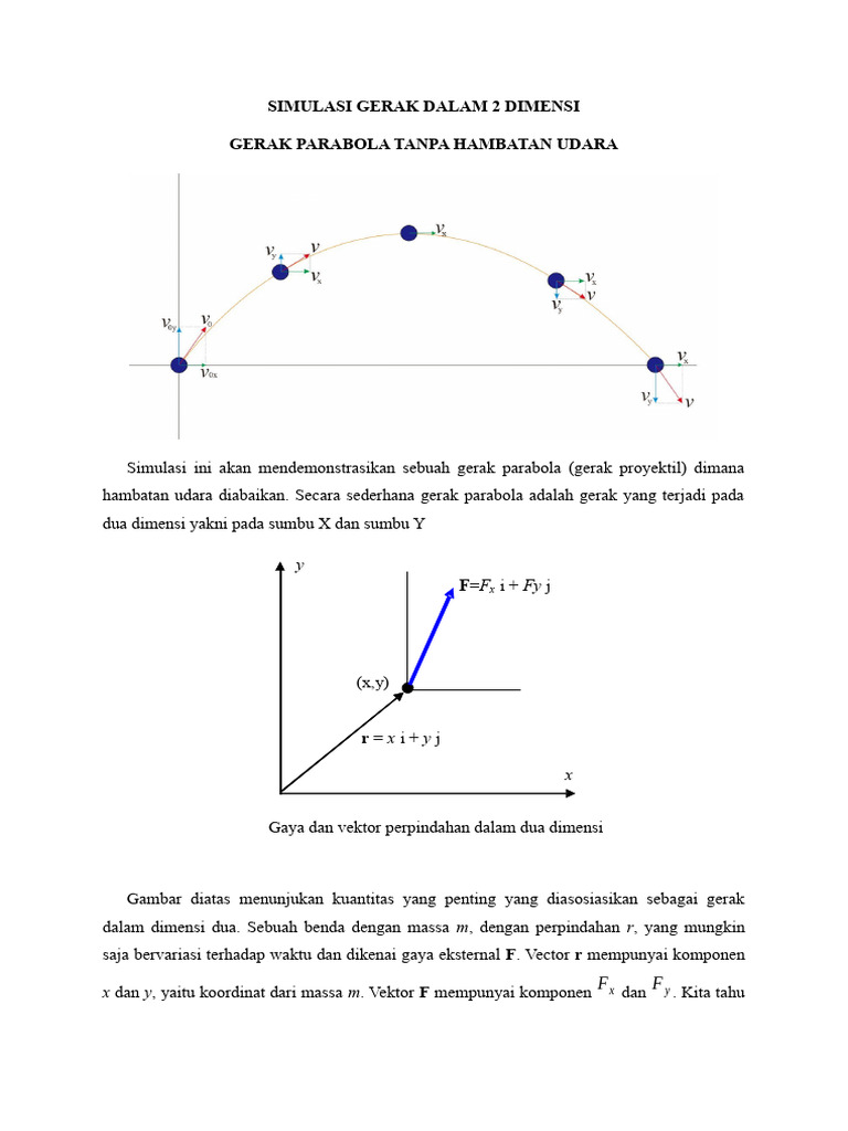 Simulasi Gerak Parabola 2D | PDF | Sains & Matematika