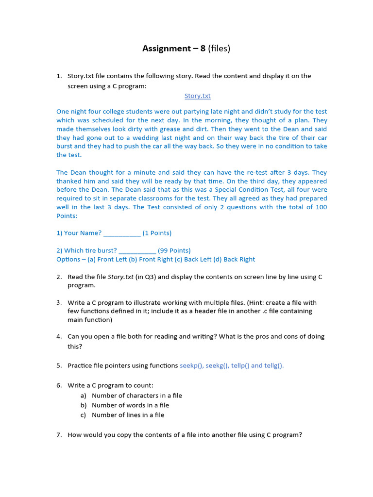 C Programming File Handling Assignment | PDF | Computers | Technology & Engineering