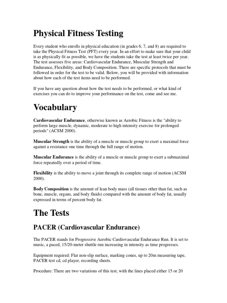 Physical Fitness Testing Sheet | PDF | Body Mass Index | Physical Fitness