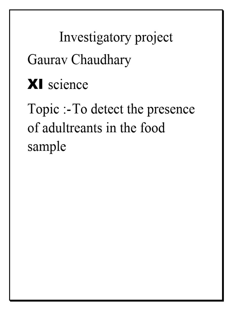 Investigatory Project | PDF