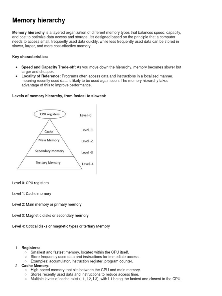 Memory Hierarchy | PDF | Computer Data Storage | Random Access Memory Memory Hierarchy | PDF | Computer Data Storage | Random Access Memory