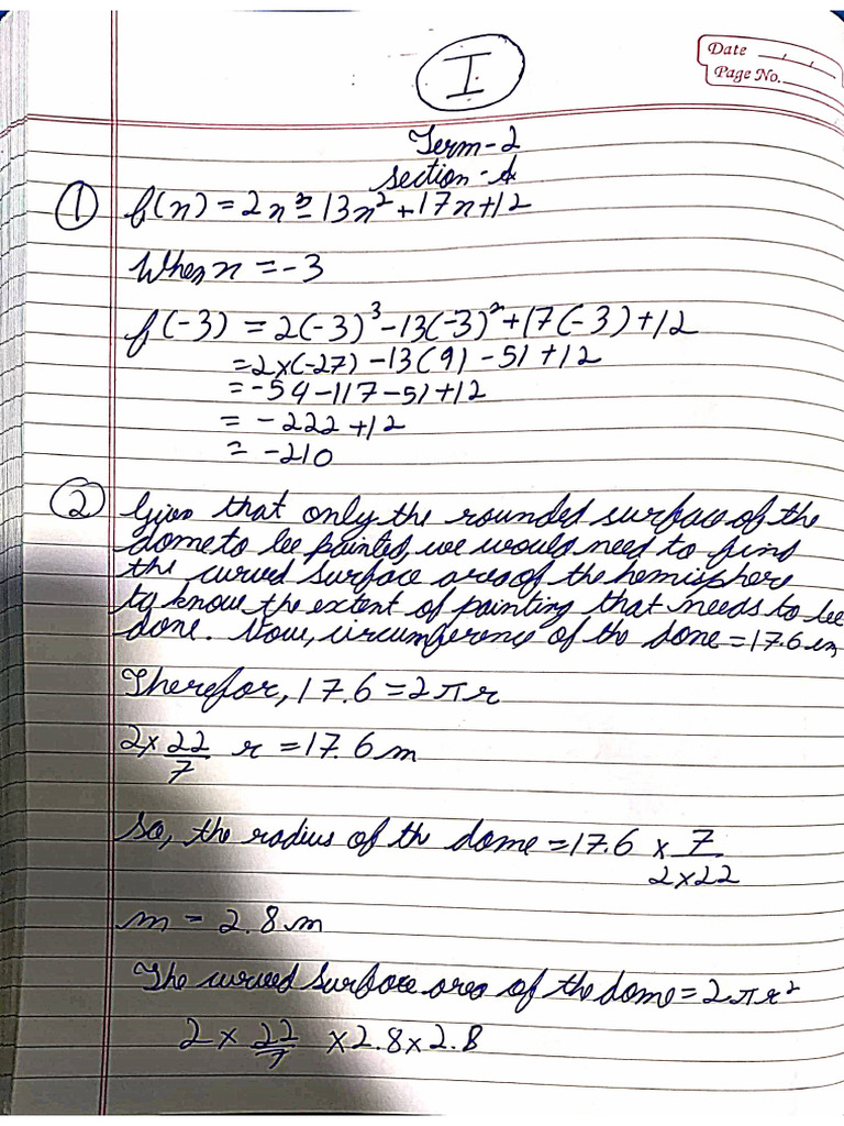 Tanish 9A 28 Term-2 Maths | PDF