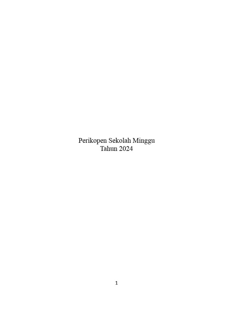 Perikopen Komisi 2024 BNKP | PDF