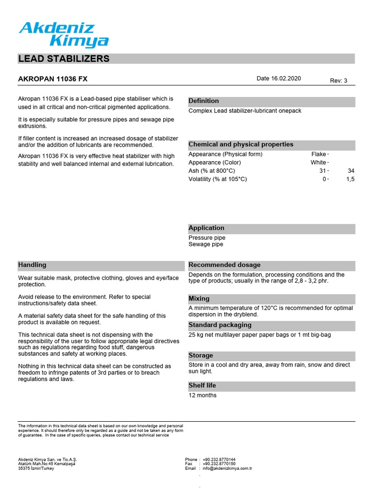FX Stablizer Datasheet | PDF