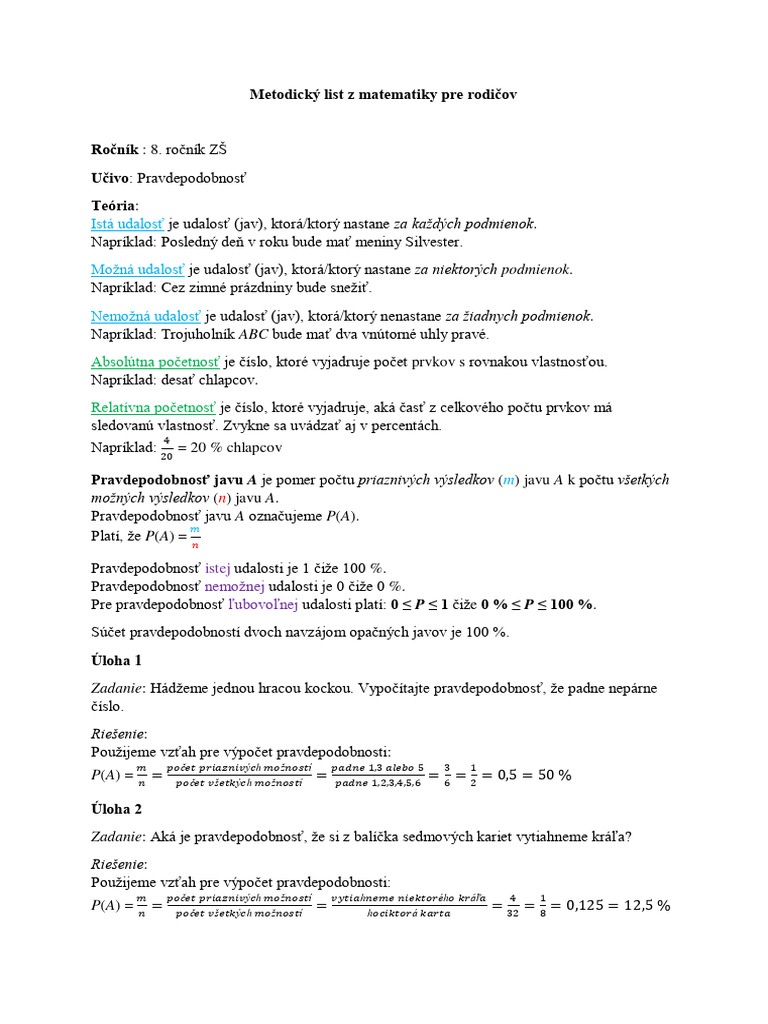 ml8 Pravdepodobnost | PDF
