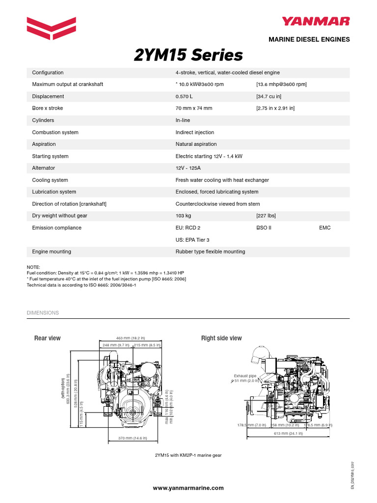 Yanmar 2YM15 Datasheet | PDF