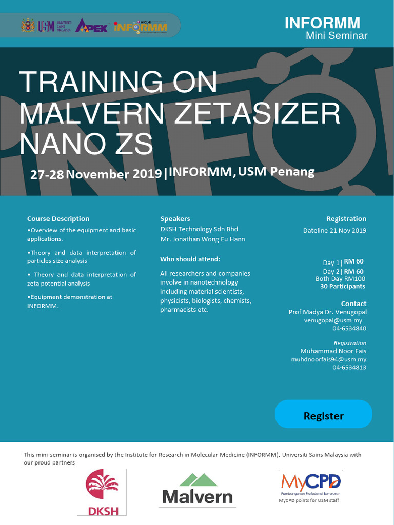 Training On Malvern Zetasizer Nano ZS 2019 | PDF