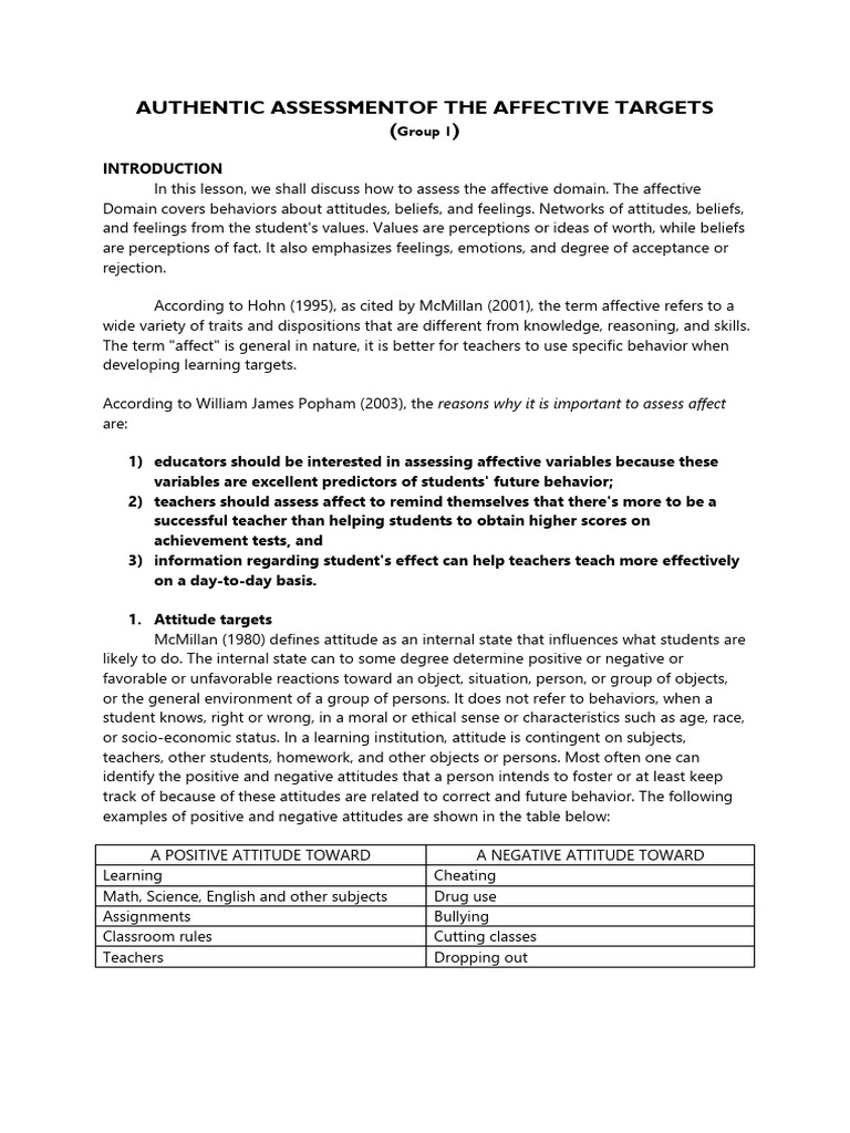 Assessing Affective Learning | PDF