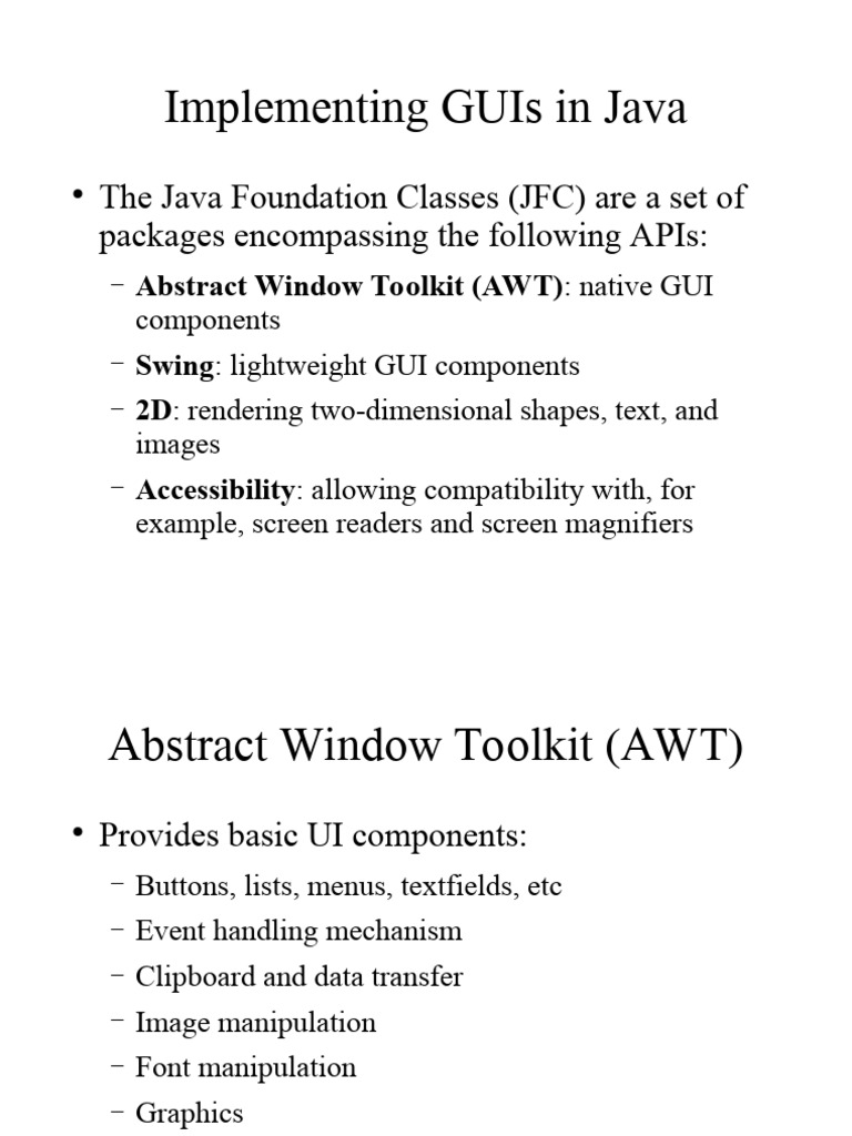 Java Swing | PDF | Graphical User Interfaces | Software Development Java Swing | PDF | Graphical User Interfaces | Software Development