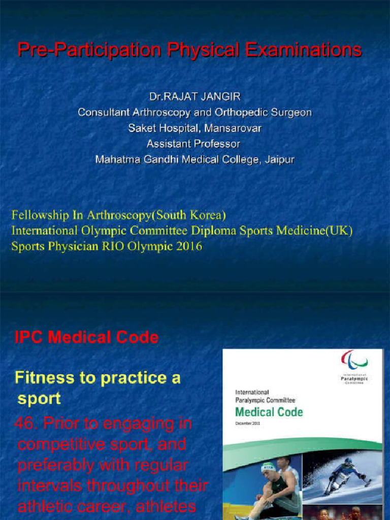 Pre Participation Examination | PDF