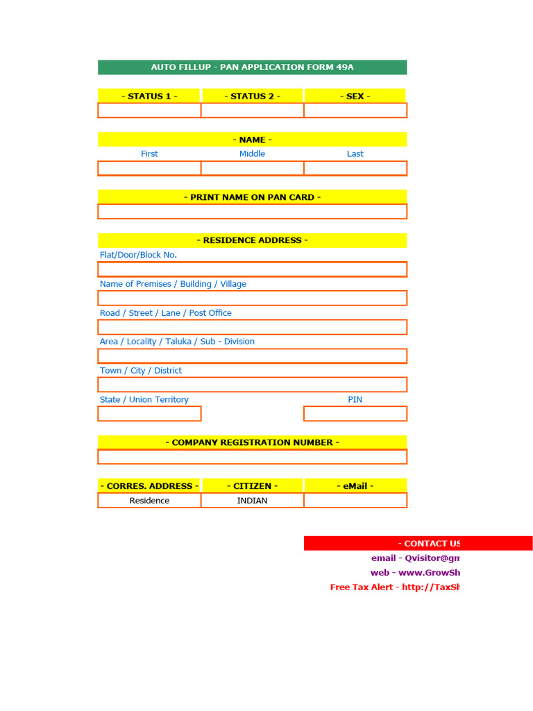 Form - 49A | PDF | Identity Document | Government