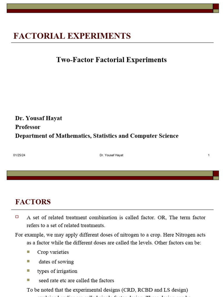 Factorial Expriments | Download Free PDF | Experiment | F Test
