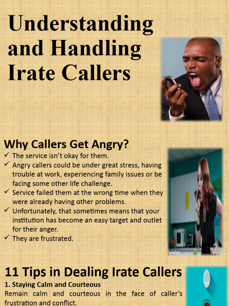 Understanding and Handling Irate Callers | PDF | Psychology | Cognitive ...