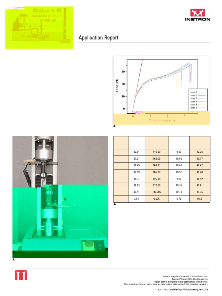 Astm D 882 - Tensile Testing of Thin Plastic Sheeting | PDF | Ultimate ...