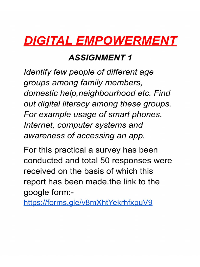 Digital Empowerment Assignment | PDF