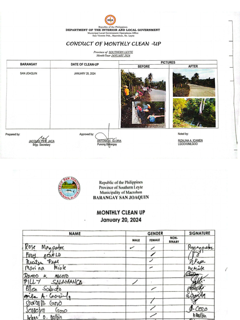 San Joaquin - Monthly Clean Up Report - Jan 2024 | PDF