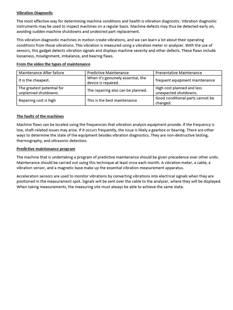 Vibration Diagnostic - Mugunthan T0757492900 | PDF | Systems Engineering | Physical Sciences
