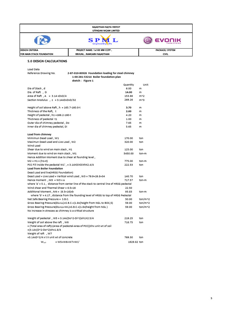 Design Calculation Sheets - 14.0x2 M Depth | PDF | Mechanical ...