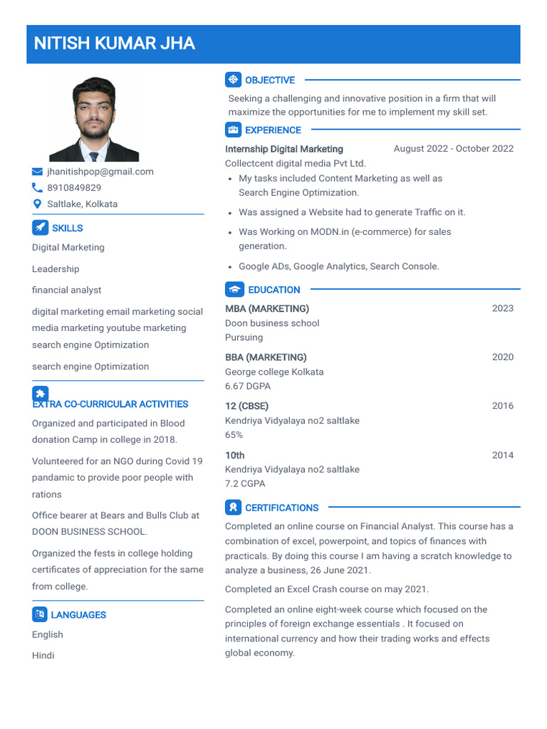Nitish CV | PDF