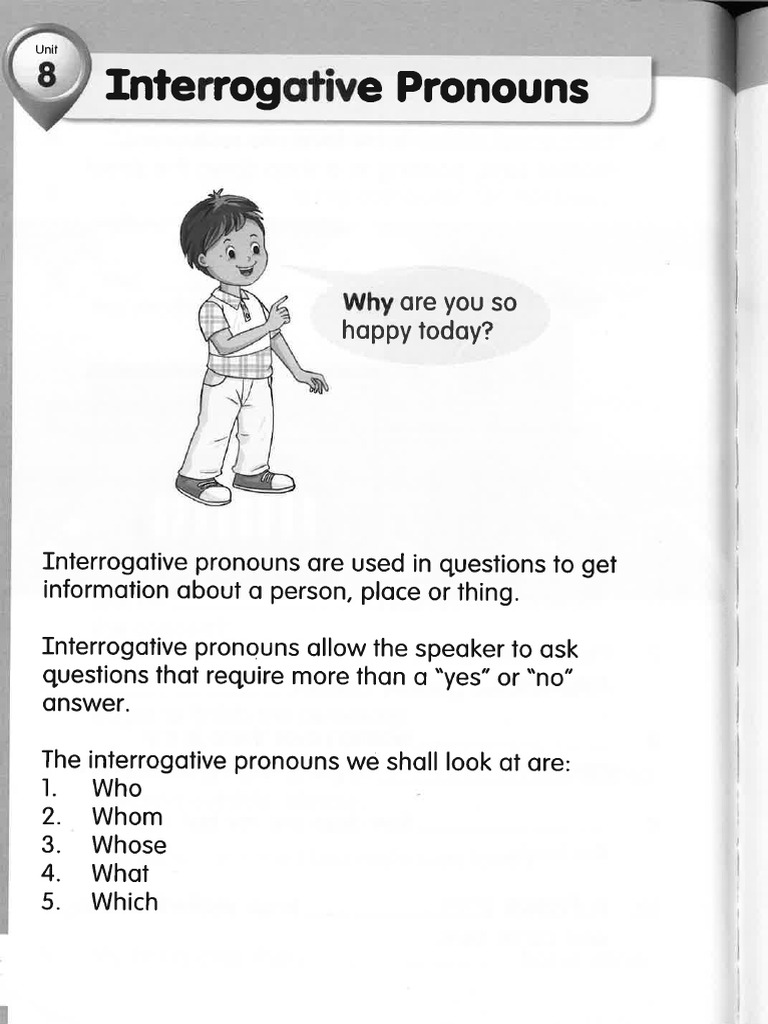 Unit 8 Interrogative Pronouns | PDF